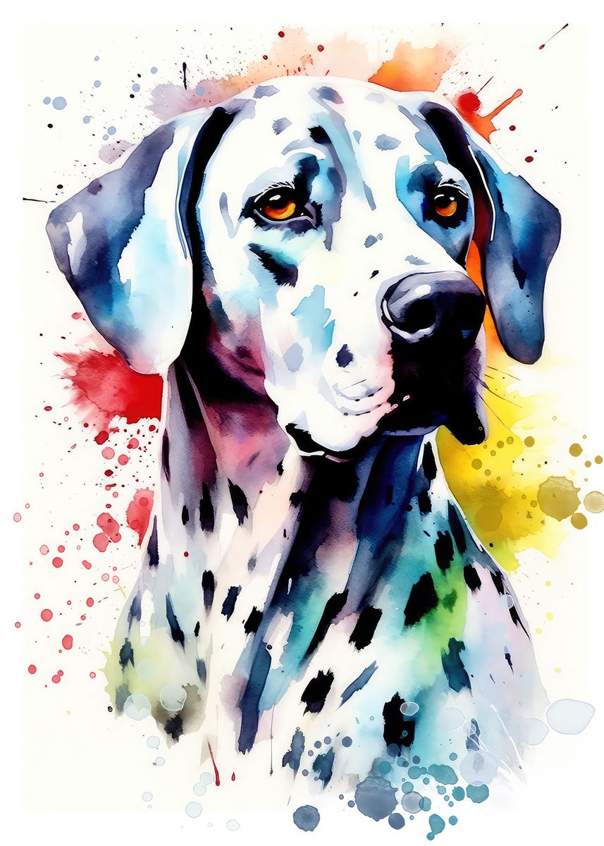 'Dalmatian ' Poster, picture, metal print, paint by RosaliasArt | Displate