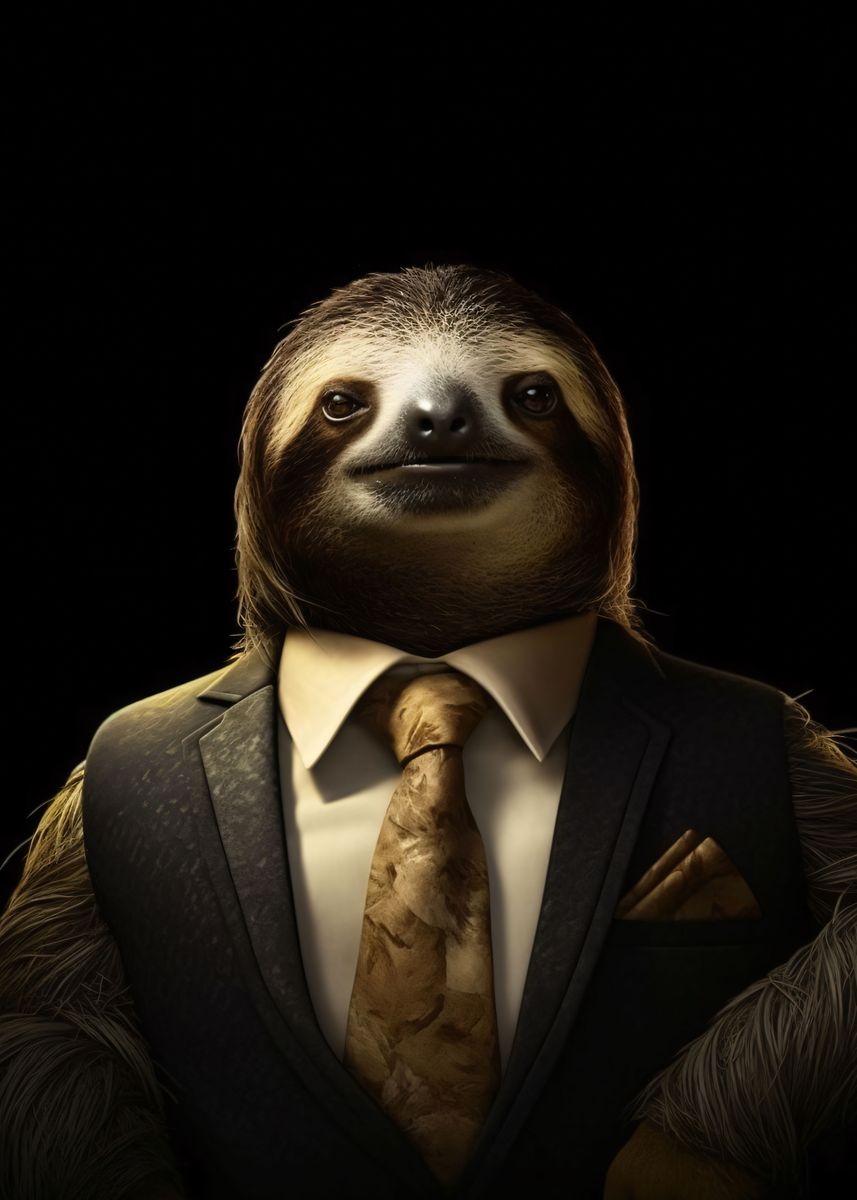 'Business Sloth' Poster, picture, metal print, paint by Conceptual ...