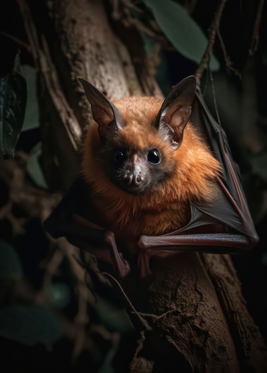 'Hanging bat' Poster, picture, metal print, paint by Zooscape Wildlife ...