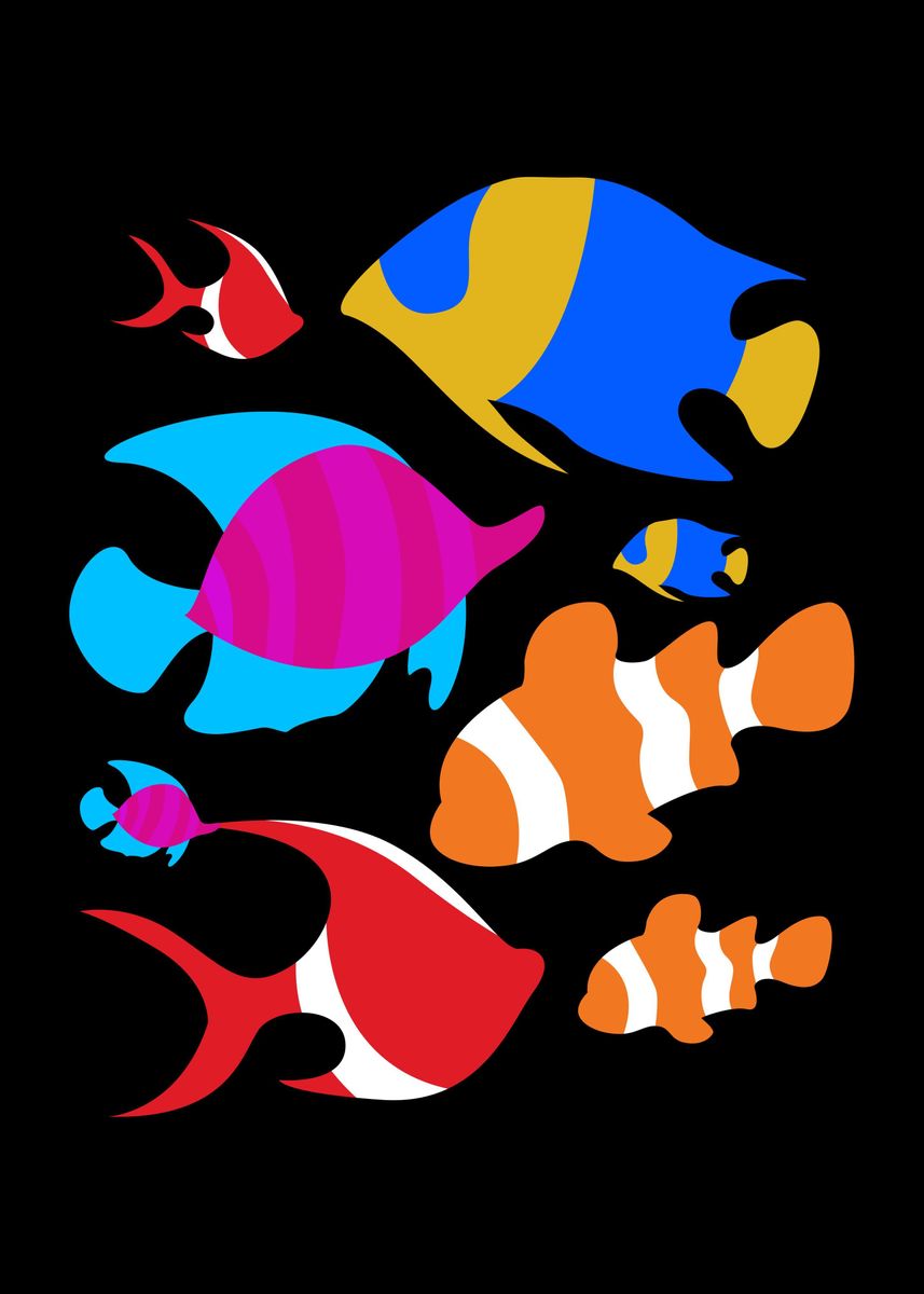 'Aquarium Fish' Poster, picture, metal print, paint by FunnyGifts ...