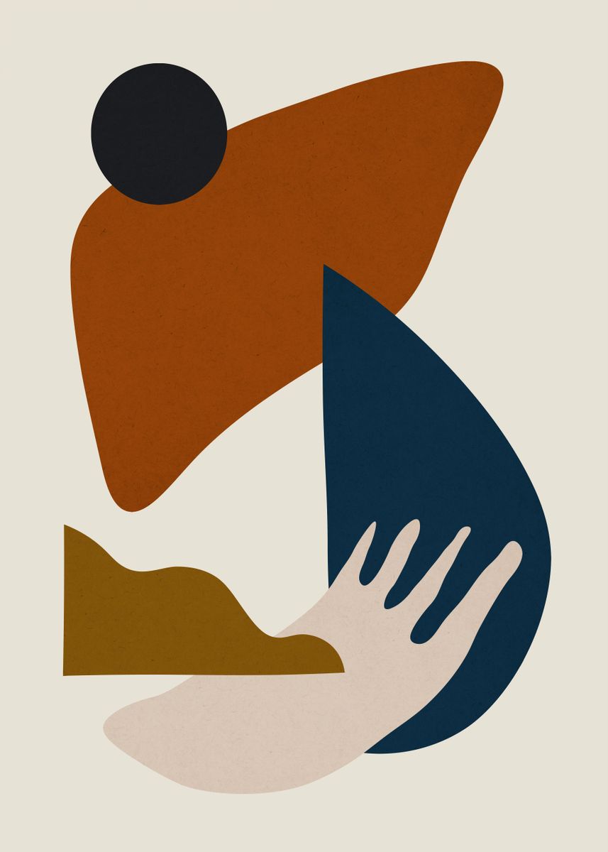 'Expressionist shapes 4' Poster, picture, metal print, paint by Vitor ...