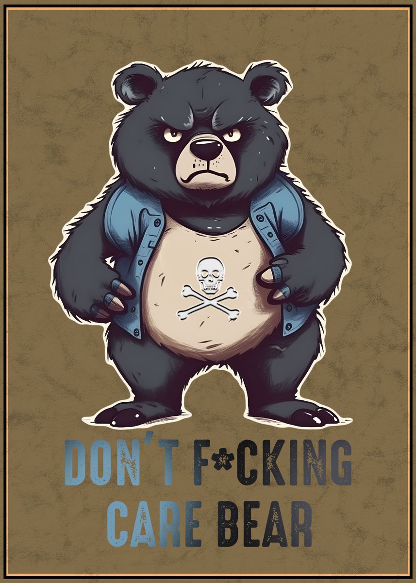 'Funny Bear Vintage Poster' Poster, picture, metal print, paint by Xăm ...