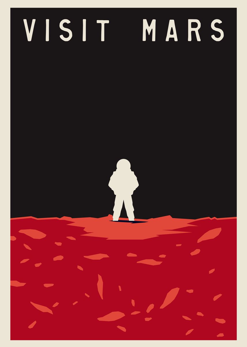 'VISIT MARS' Poster, picture, metal print, paint by BluePinkPanther ...