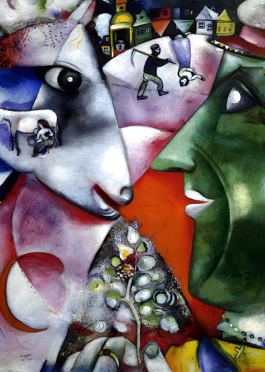 'I and the Village Chagall' Poster, picture, metal print, paint by Jon ...