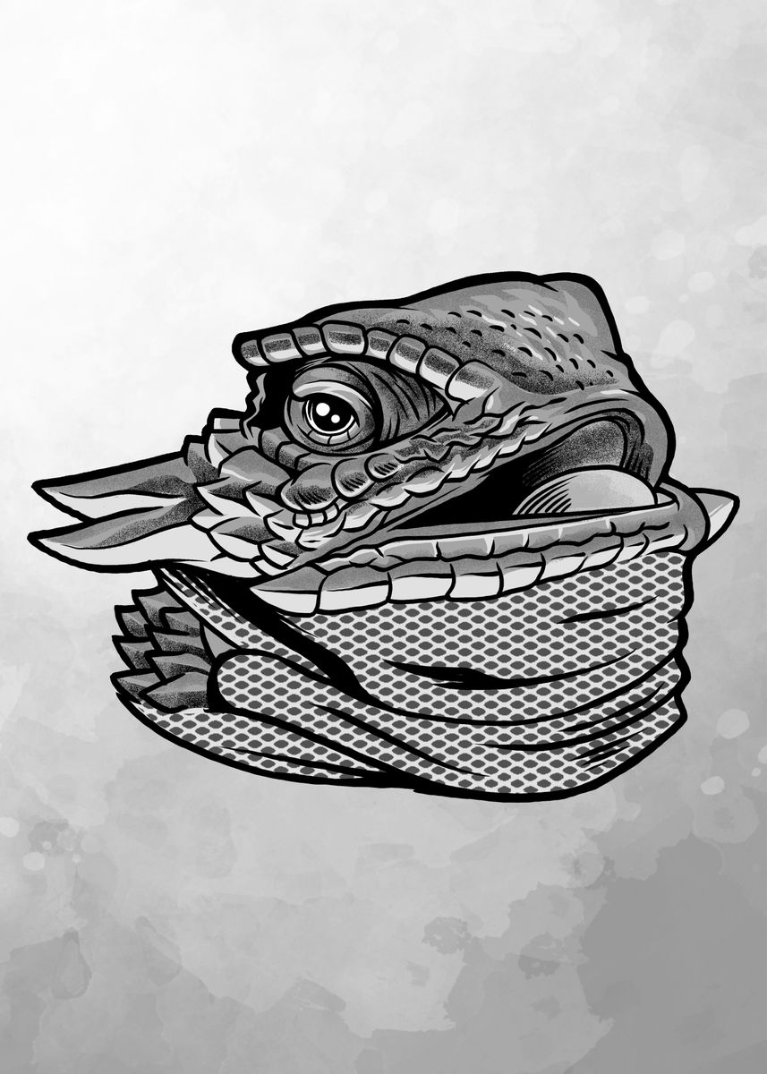 'Laughing Lizard Meme' Poster by Berkah Jaya Poster | Displate