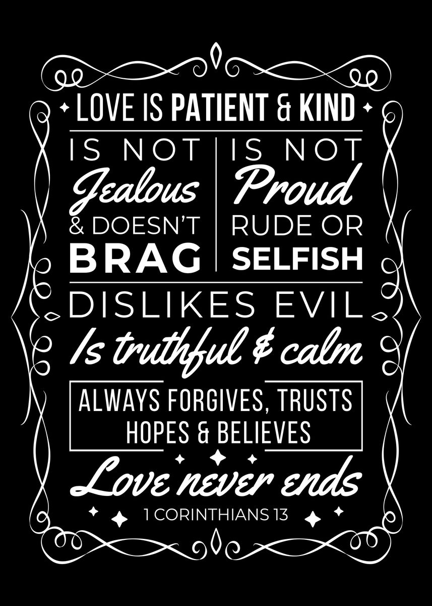 '1 Corinthians 13' Poster, picture, metal print, paint by Adam | Displate