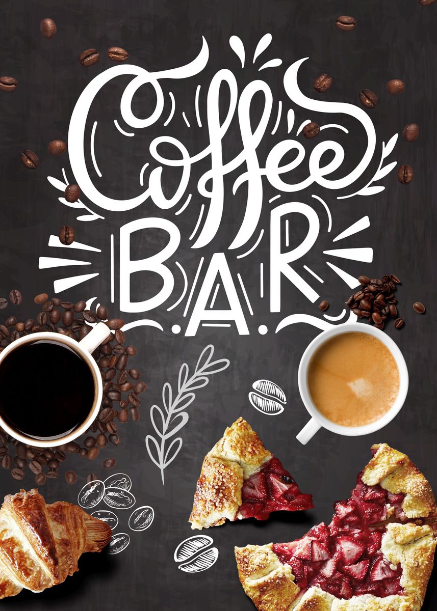'Coffee Bar Bakery sign' Poster, picture, metal print, paint by Stefan ...
