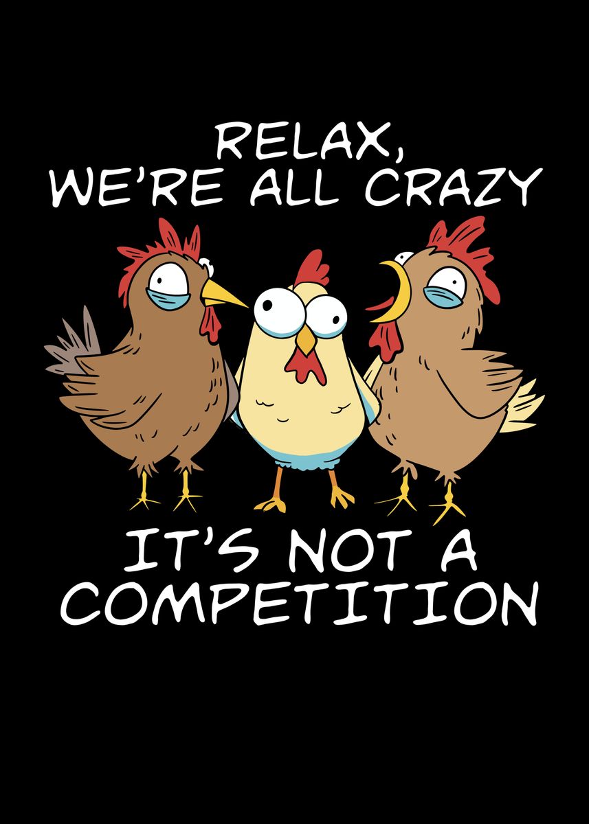 'Kawaii Chicken Relax Were' Poster, picture, metal print, paint by ...