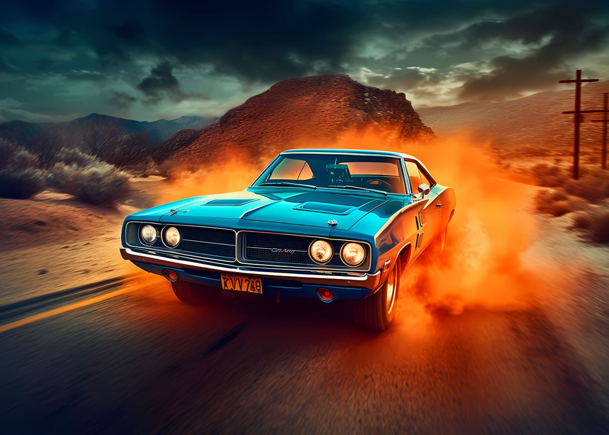 'Dodge Speed and Steel' Poster by Pedro Venancio | Displate