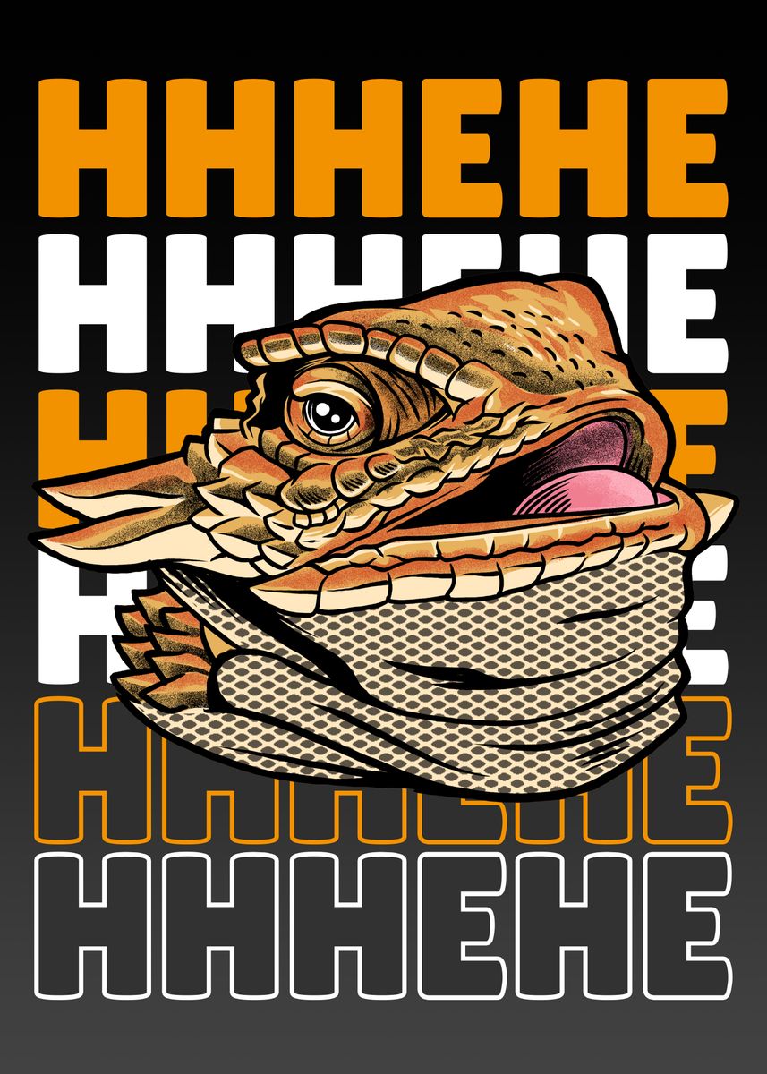 'Funny Lizard' Poster, picture, metal print, paint by Berkah Jaya ...