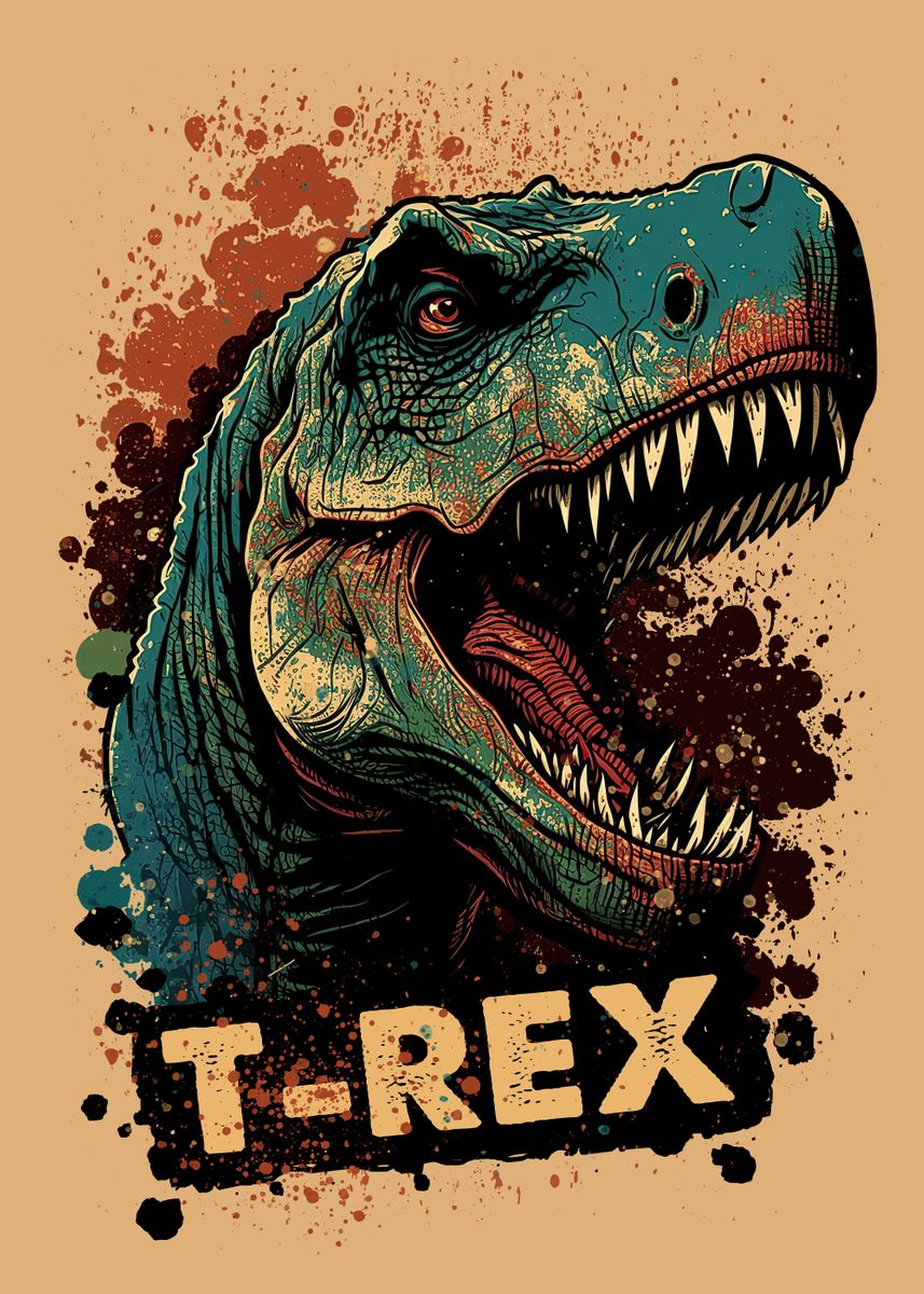 'Prehistoric Dinosaur T Rex' Poster, picture, metal print, paint by ...