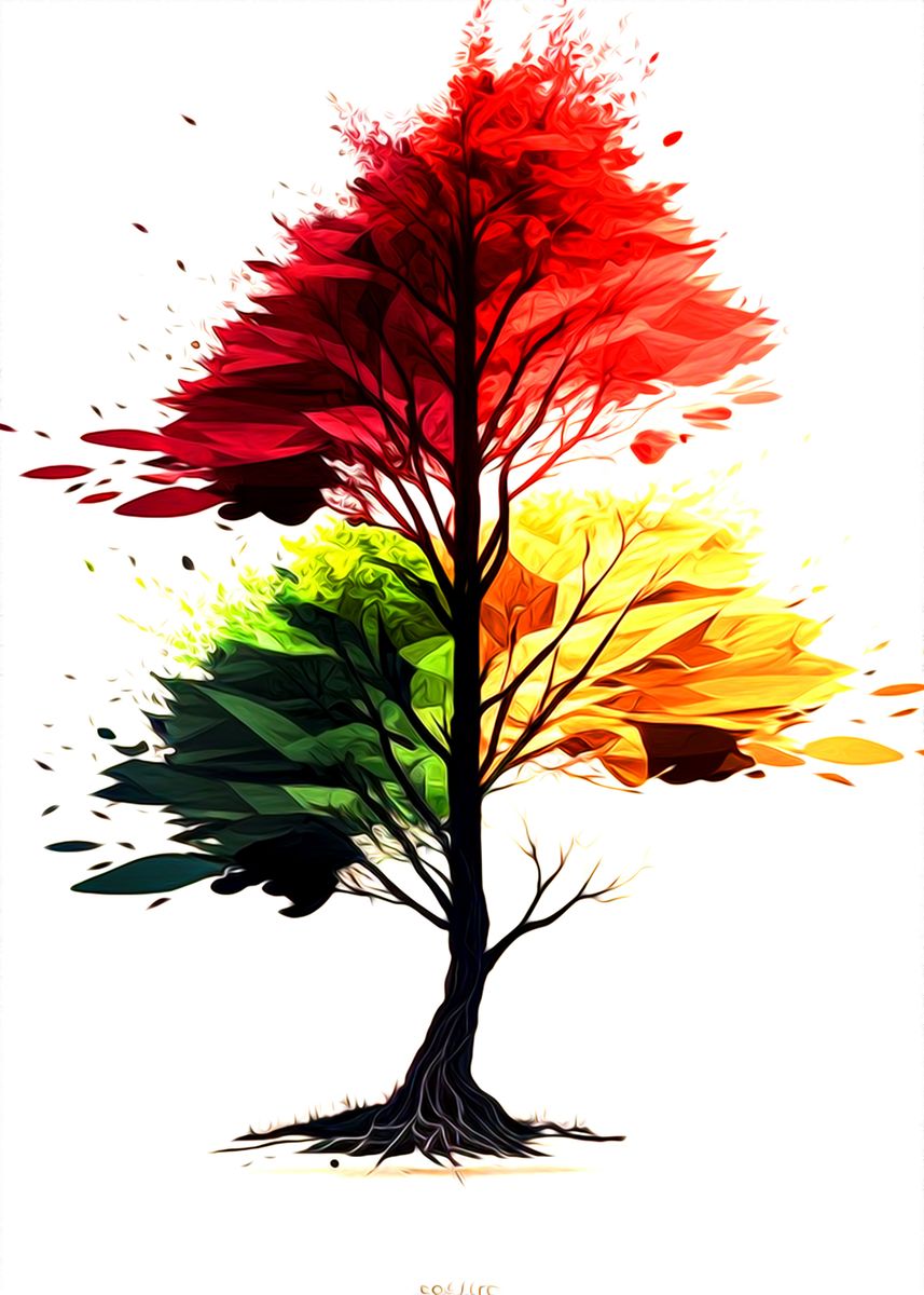 'Colorful Tree' Poster, picture, metal print, paint by set more | Displate