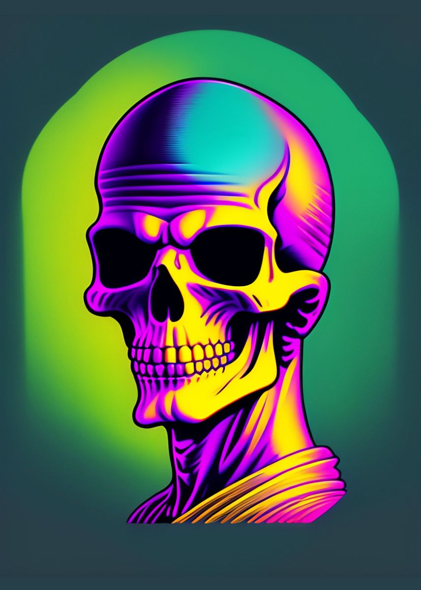 'skeleton retro' Poster, picture, metal print, paint by PLUOCK KOK ...