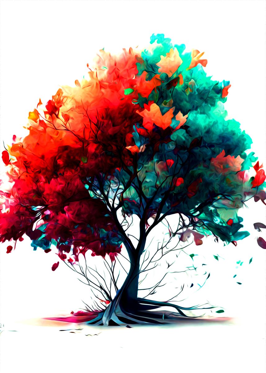 'Colorful Tree' Poster, picture, metal print, paint by set more | Displate