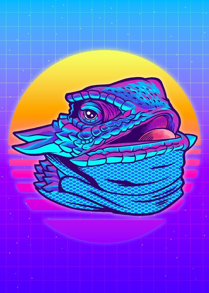 'Laughing Lizard Meme' Poster, picture, metal print, paint by Berkah ...