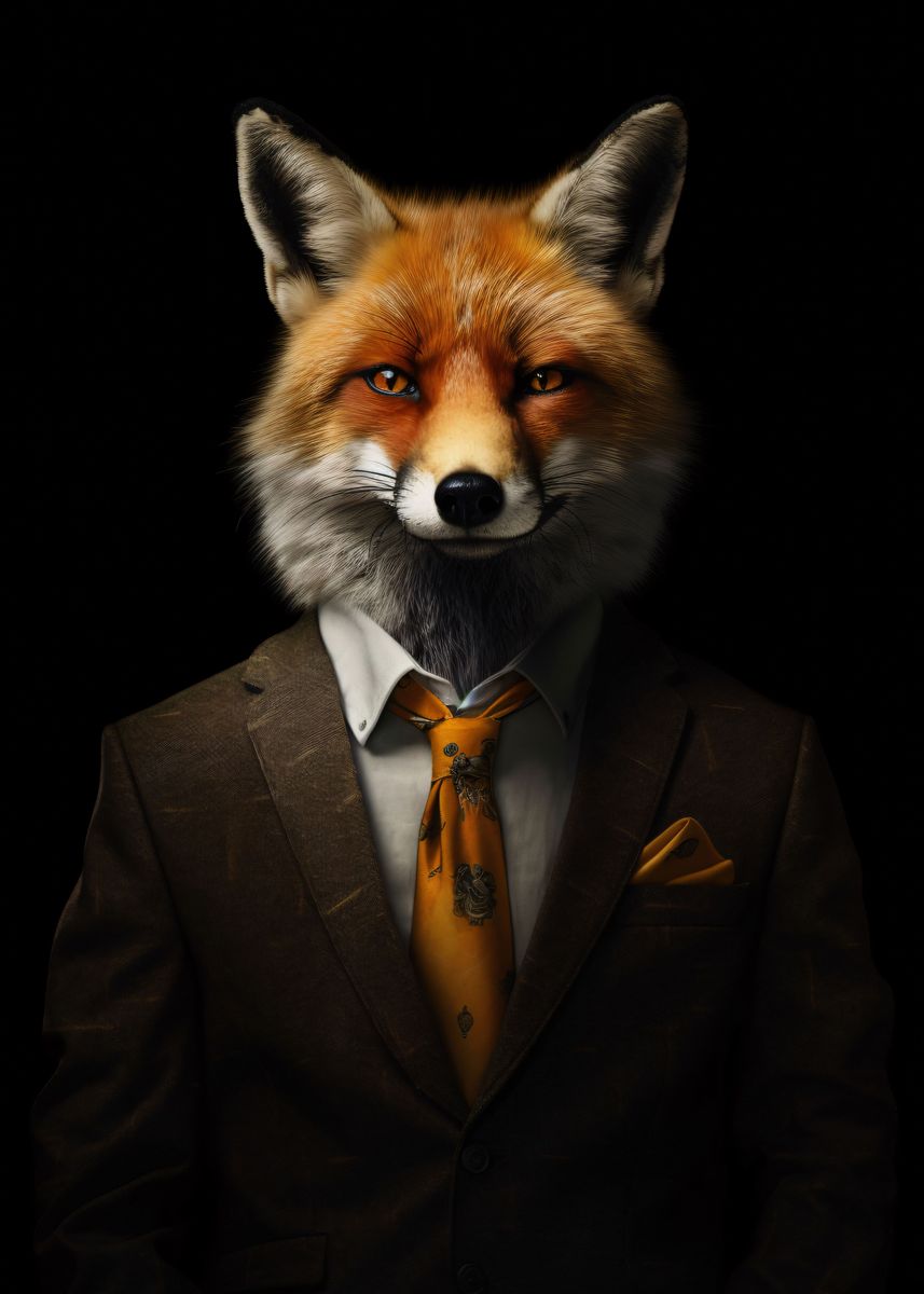 'Business Fox' Poster, picture, metal print, paint by Conceptual ...