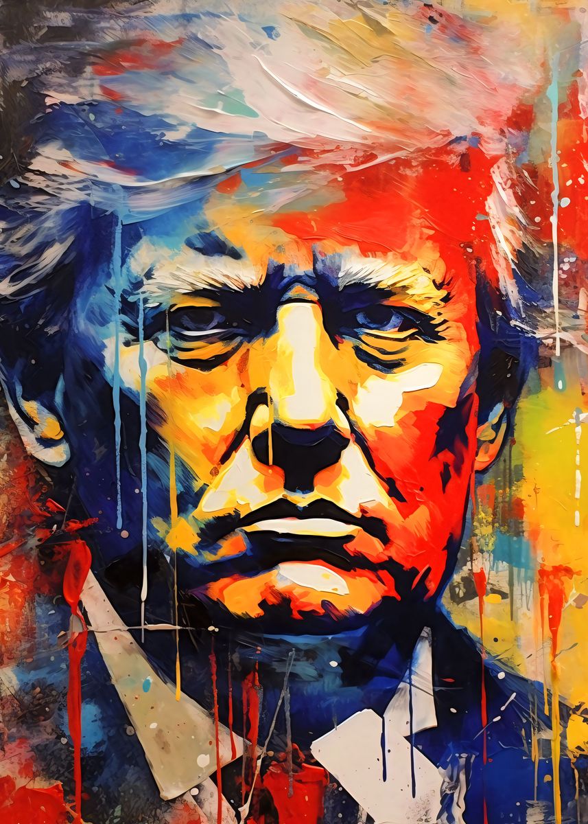 'Donald Trump Painting' Poster, picture, metal print, paint by Rafael ...