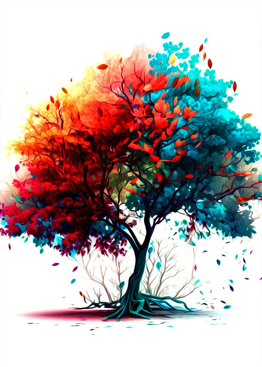 'Colorful Tree' Poster, picture, metal print, paint by set more | Displate