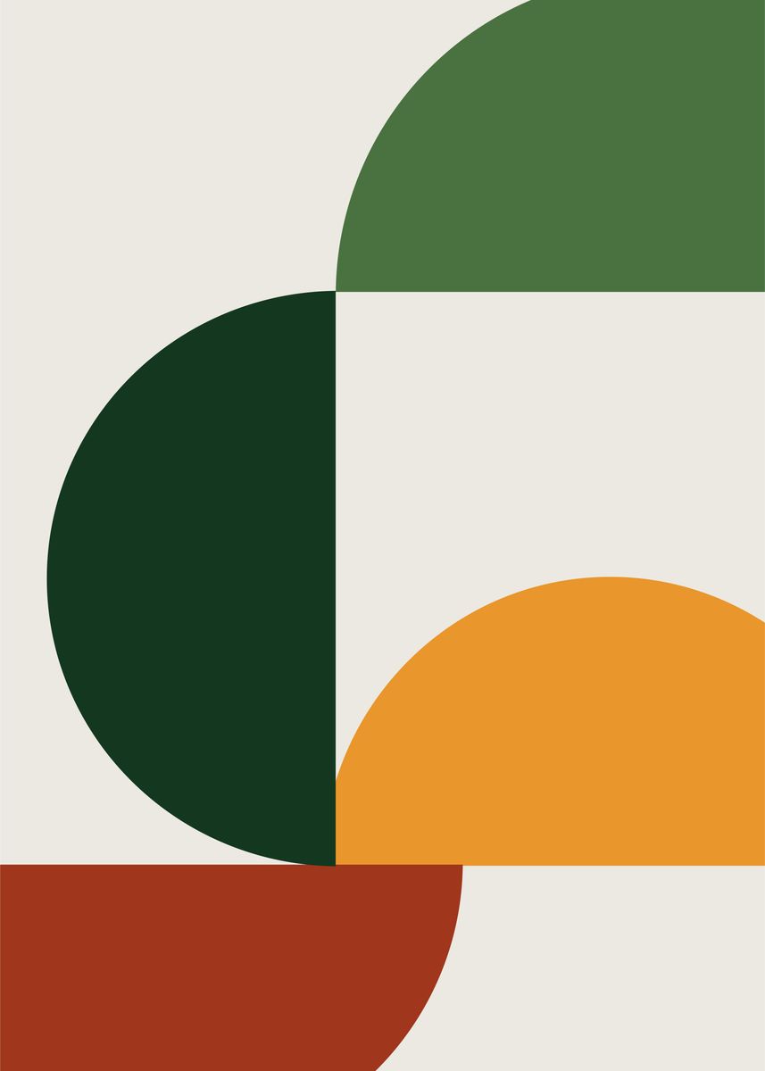 'half circle abstract' Poster, picture, metal print, paint by Ratna ...