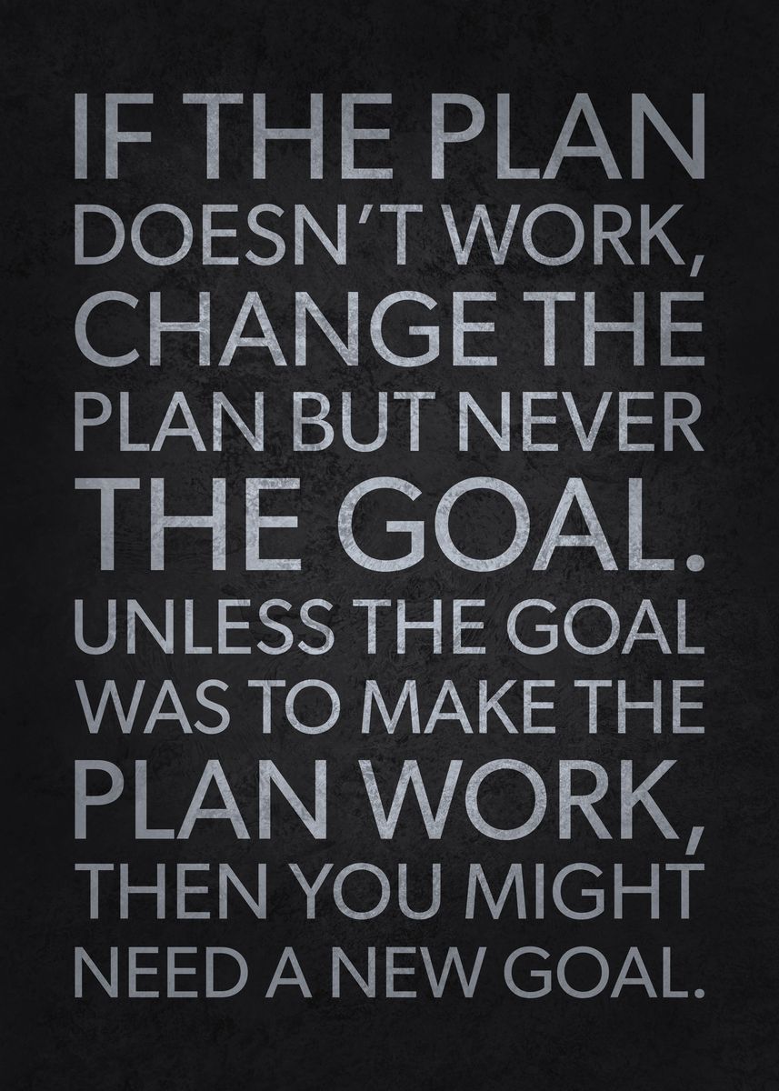 'Change Plan Not The Goal' Poster, picture, metal print, paint by CHAN ...