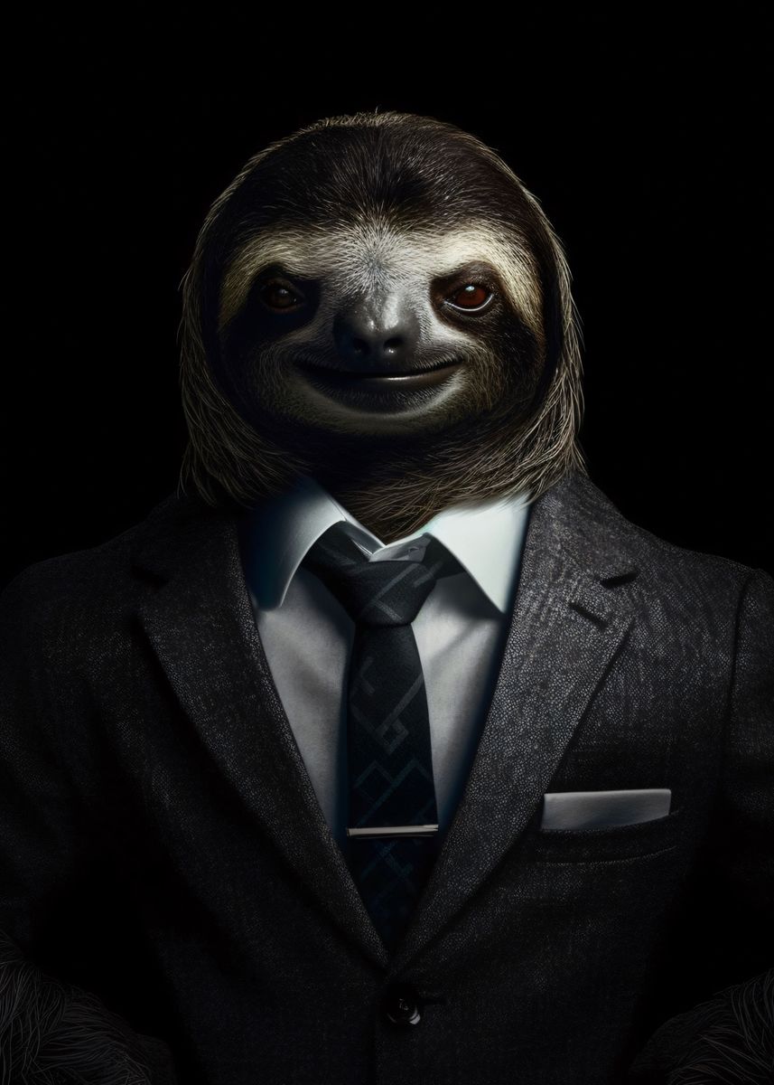 'Business Sloth' Poster, picture, metal print, paint by Conceptual ...