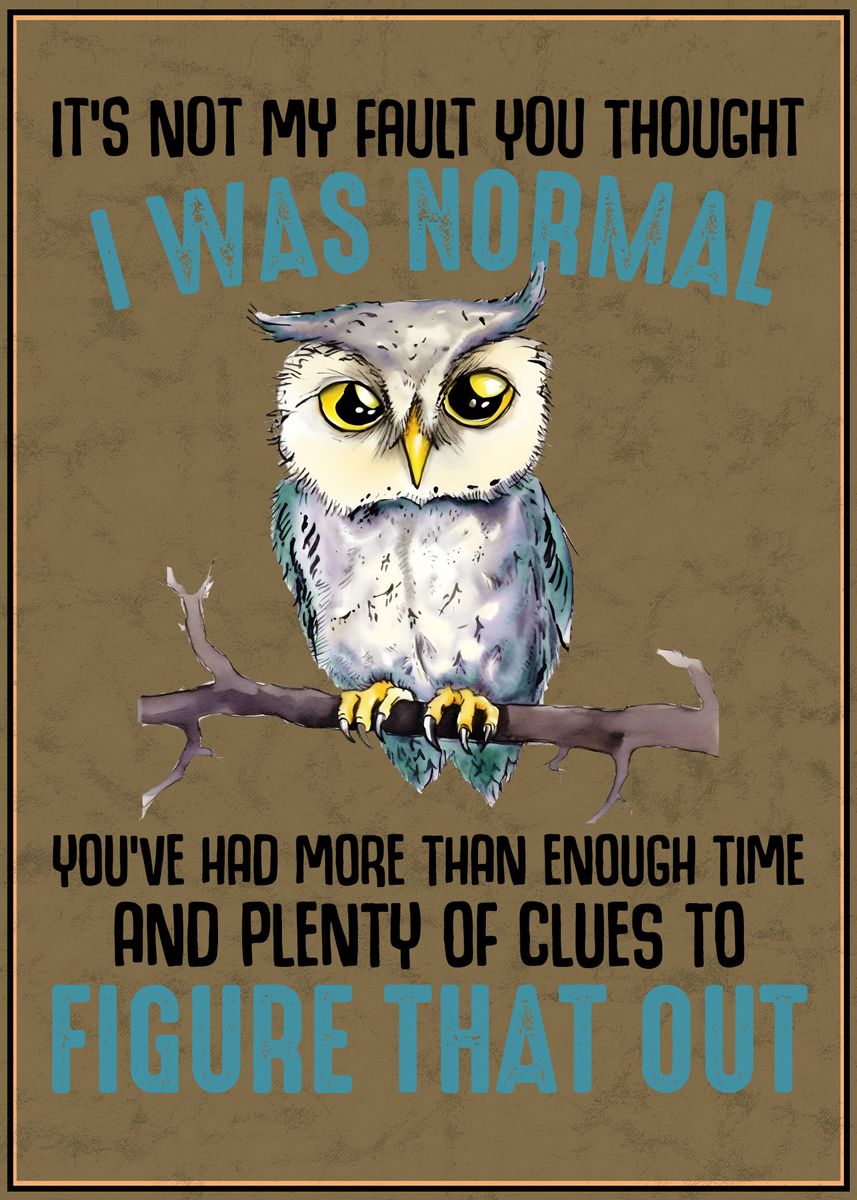 'Funny Owl Poster Vintage' Poster, picture, metal print, paint by Xăm ...