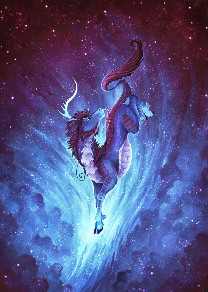 'Star Fall Kirin' Poster, picture, metal print, paint by Danielle ...