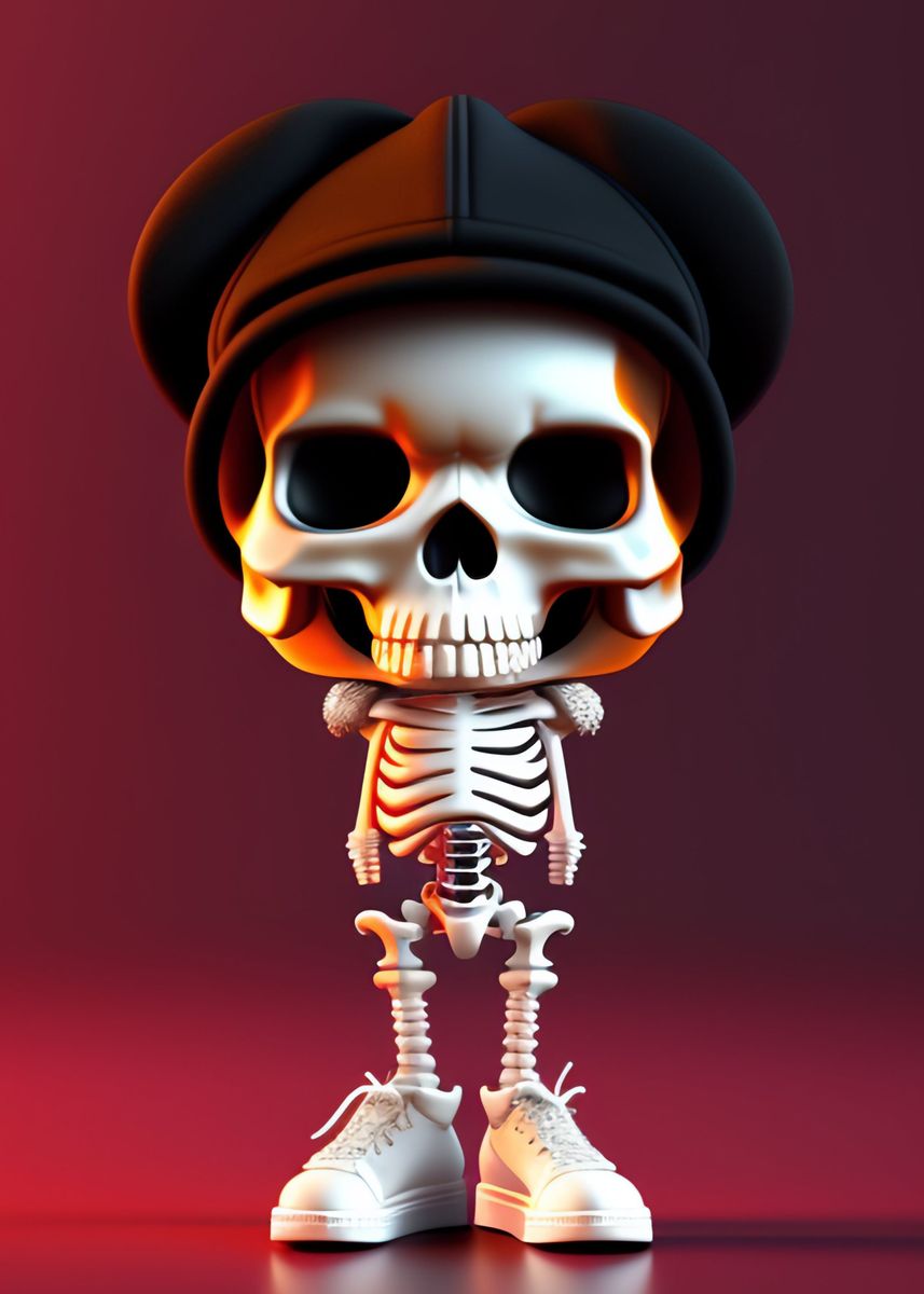 'a chibi skeleton' Poster, picture, metal print, paint by PLUOCK KOK ...