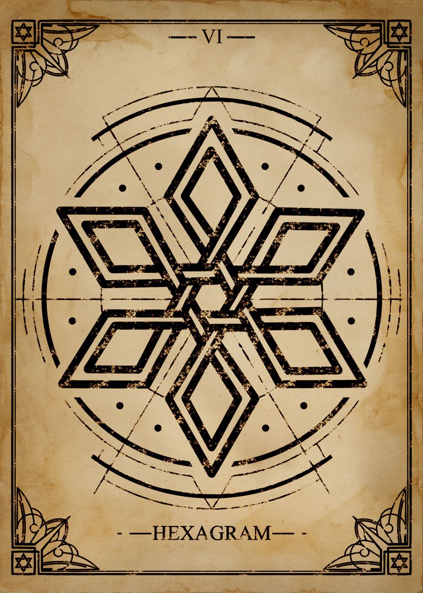 'Hexagram V3' Poster, picture, metal print, paint by Geometrical ...