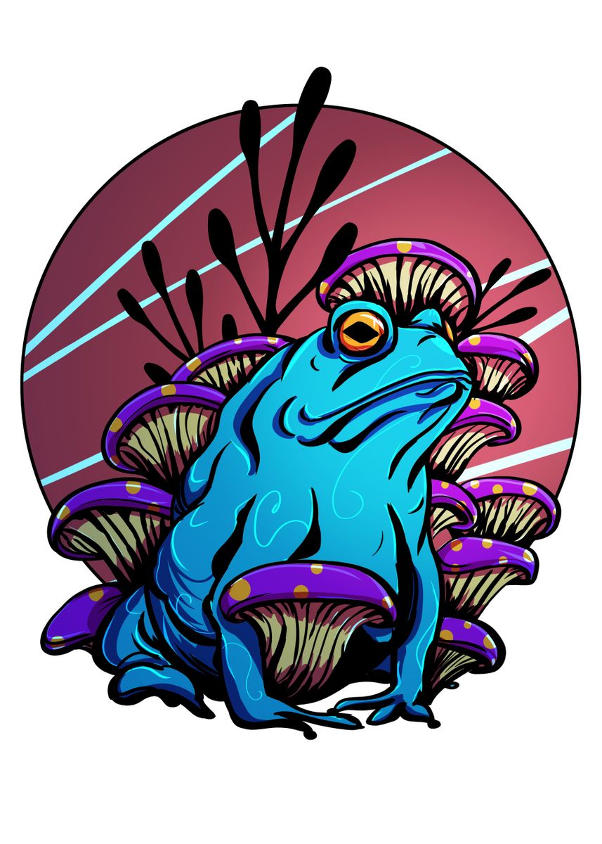 'Psychedelic Trippy Toad' Poster, picture, metal print, paint by Atanas ...