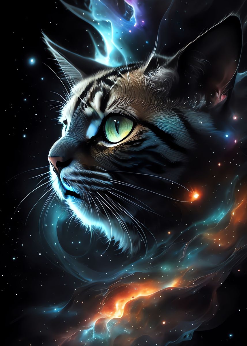'Space Cat 2' Poster by Alex Bayu | Displate