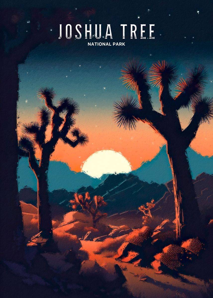 'Joshua Tree National Park' Poster, picture, metal print, paint by Cris ...