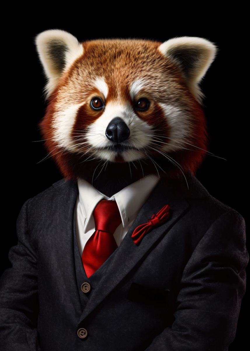 'Business Red Panda' Poster by Conceptual Photography | Displate