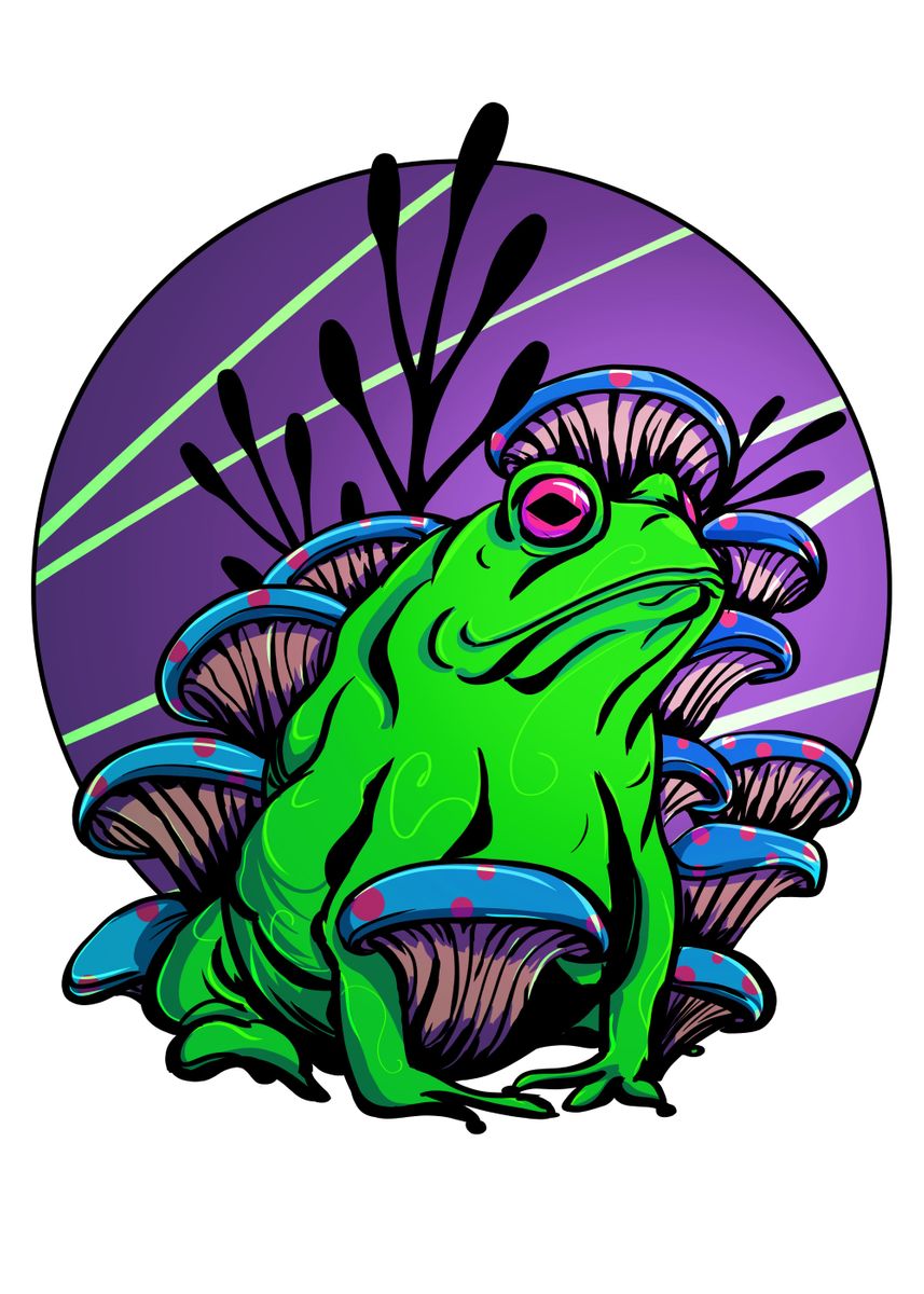 'Psychedelic Trippy Toad' Poster by Atanas Popovski | Displate