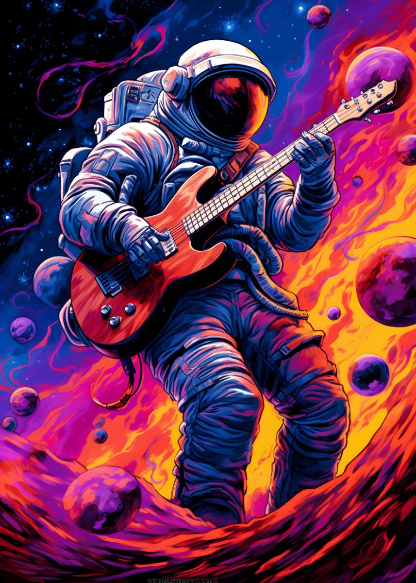 'Astro playing guitars 2' Poster, picture, metal print, paint by Elz ...