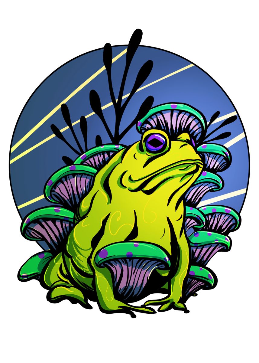 'Psychedelic Trippy Toad' Poster, picture, metal print, paint by Atanas ...