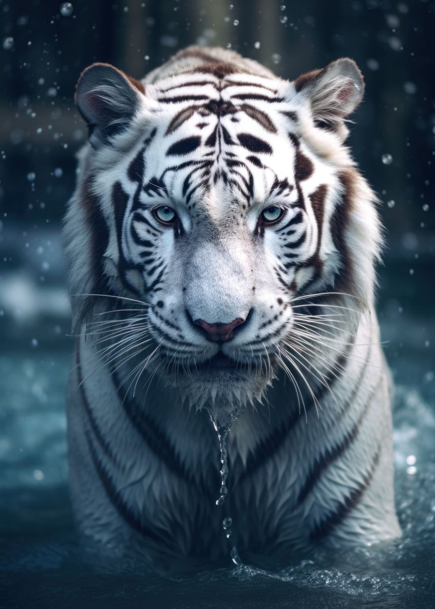 'Snow Tiger' Poster, picture, metal print, paint by DM Photography ...