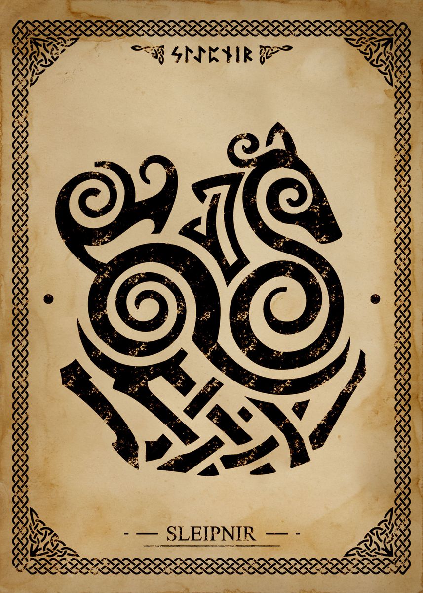 'Sleipnir' Poster, picture, metal print, paint by Geometrical ...