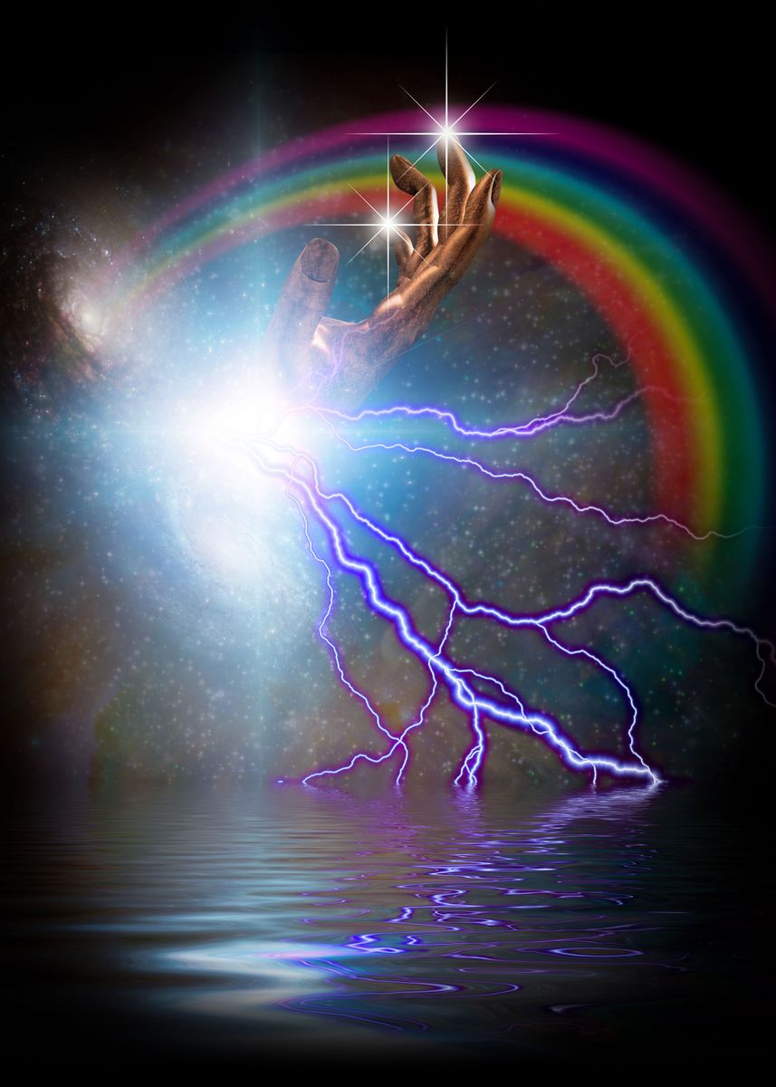 'Galaxy and rainbow' Poster, picture, metal print, paint by Bruce Rolff ...