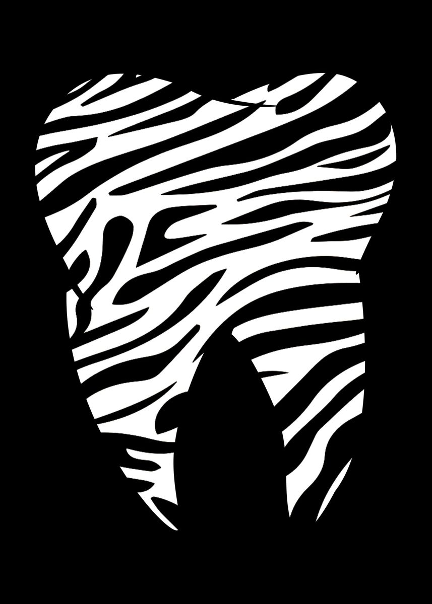'Zebra Tooth Teeth' Poster, picture, metal print, paint by Hexor | Displate