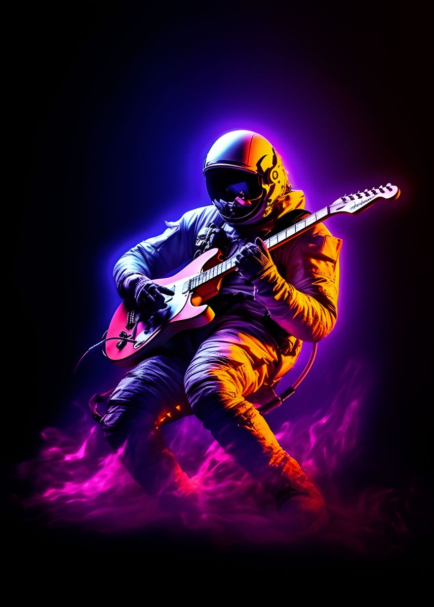 'Astro music' Poster, picture, metal print, paint by Elz art | Displate