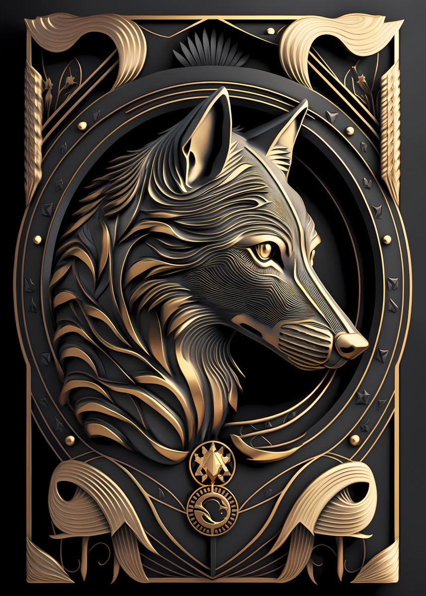 'Supreme Golden Wolf' Poster, picture, metal print, paint by Luong Phat ...