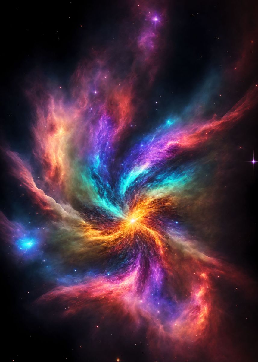 'Colorful galaxy' Poster, picture, metal print, paint by Lukasz Kobylka ...