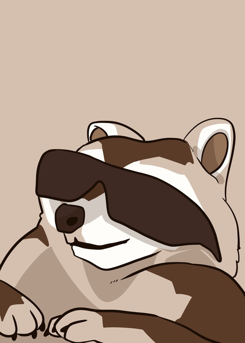 'cool raccoon' Poster, picture, metal print, paint by hafis ardiansyah ...