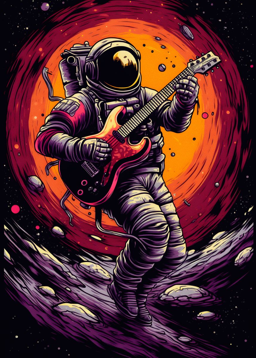 'Astro Music 1' Poster, picture, metal print, paint by Elz art | Displate