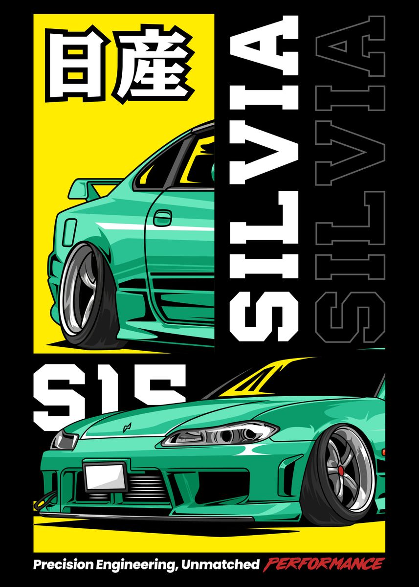 'Legendary Silvia S15 Car' Poster, picture, metal print, paint by ...