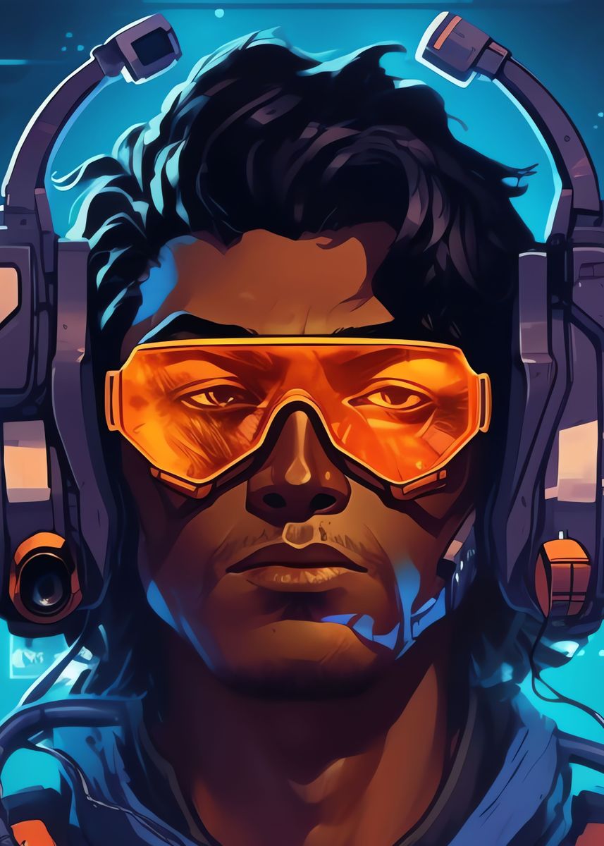 'Synthwave Man Symphony' Poster by Oizy Production | Displate