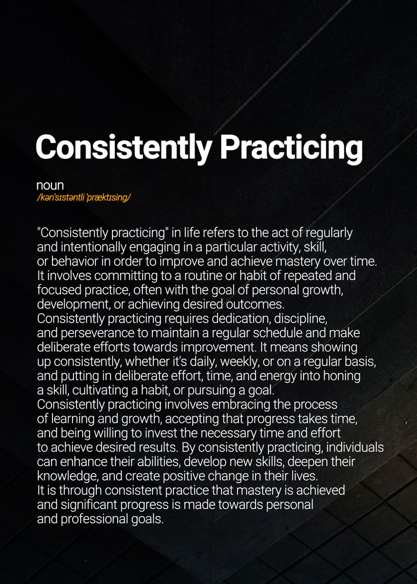'Consistently Practicing' Poster, picture, metal print, paint by Mr ...