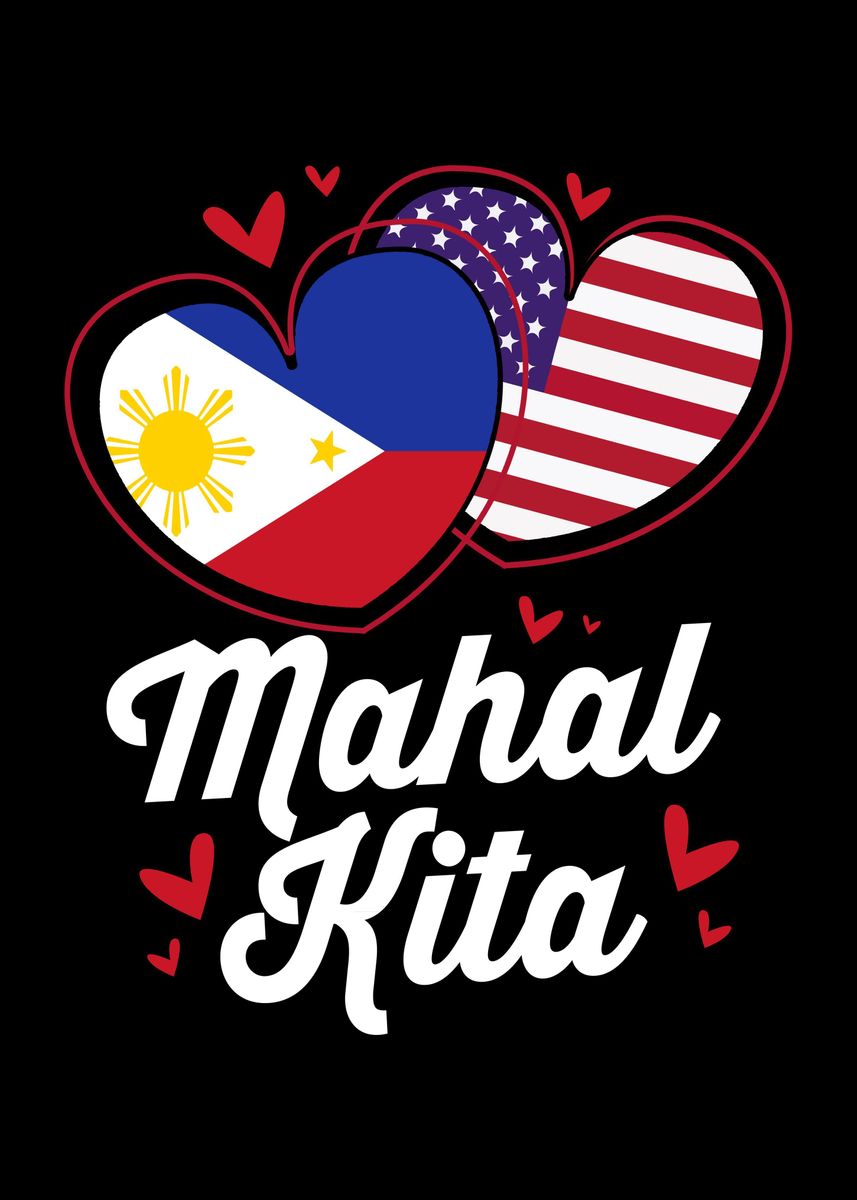 'Filipino Mahal Kita' Poster, picture, metal print, paint by FunnyGifts | Displate