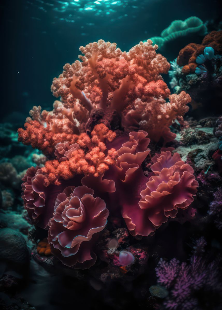 'Stunning coral' Poster, picture, metal print, paint by Zooscape ...